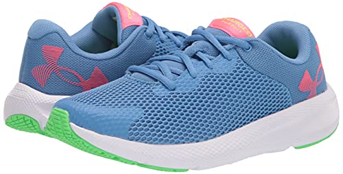 Under Armour Girls' Big Kid Grade School Charged Pursuit 2 BL, River (400)/White, 4.5