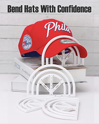 BRATEAYA Hat Hooks for Baseball Caps (10 Pack), No Drilling Hat Organizer for Wall Display & Hat Brim Bender, Easy Hat Bill Shaper for Baseball Caps
