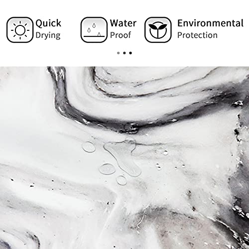 Gibelle Grey Marble Shower Curtain for Bathroom, Abstract Granite Marble Fabric Shower Curtain, Modern Luxury Art Waterproof Shower Curtain Set Unique Bath Accessories, White Gray, 72x72
