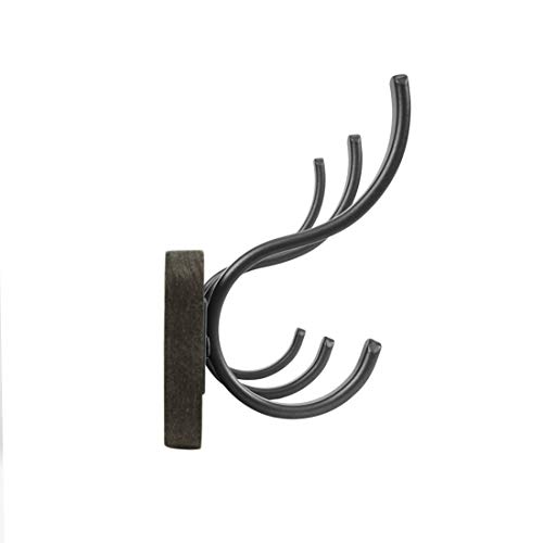Spectrum Diversified Richmond Wall Mount 3 Hook Wood Rack for Storage and Organization of Entryway Bedroom and More, Coffee/Industrial Gray, Medium