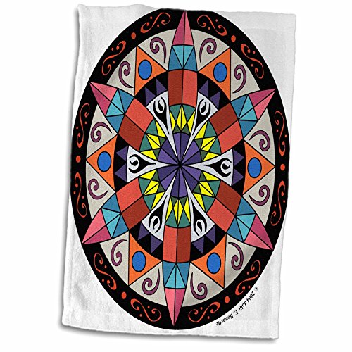 3D Rose Hex Sign 1 Pennsylvania Dutch Luck Protection Symbol TWL_23186_1 Towel, 15" x 22"