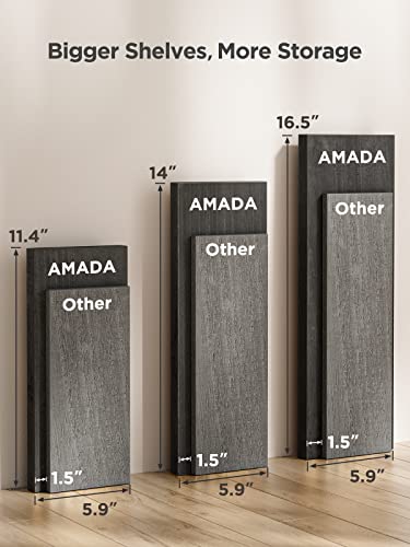AMADA HOMEFURNISHING Stainless Steel Shower Organizer with Strong Adhesive + Floating Shelves Wall Mounted Set of 3
