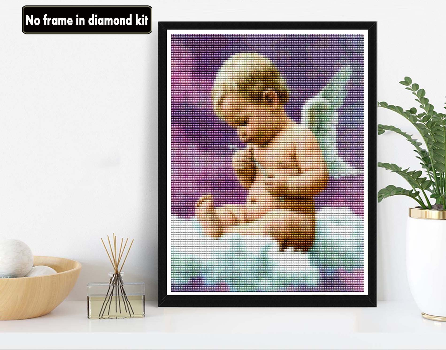 VAIIEYO Diamond Art Kits for Adults Angel Baby, Diamond Painting Cloud, Full Drill Round Rhinestone Craft Canvas for Home Wall Decor Gift 12x16 inch