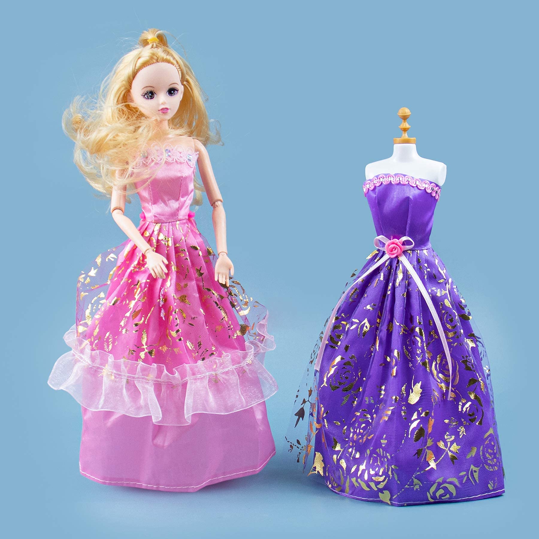 AUEAR, Set of 4 Dress Cloth Gown Plastic Display Support Holder Mannequin Model Stand 2 Colors