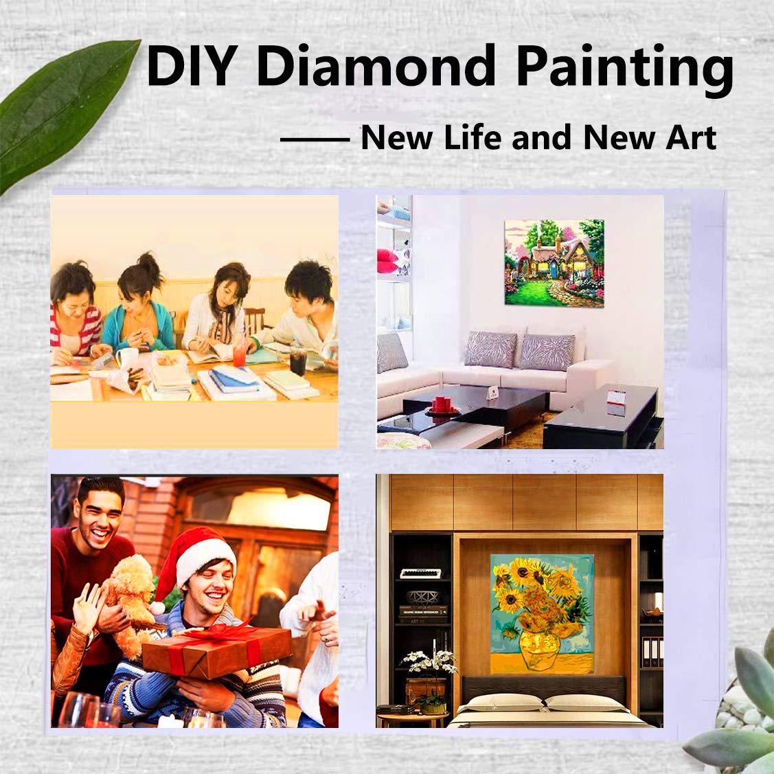 VAIIEYO Diamond Art Kits for Adults Angel Baby, Diamond Painting Cloud, Full Drill Round Rhinestone Craft Canvas for Home Wall Decor Gift 12x16 inch