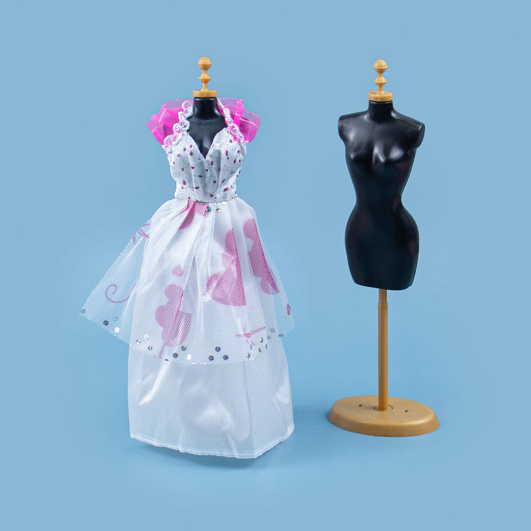 AUEAR, Set of 4 Dress Cloth Gown Plastic Display Support Holder Mannequin Model Stand 2 Colors