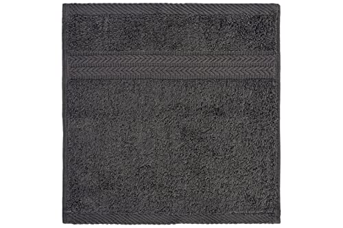 AKTI Premium Cotton Wash Cloths, 12 Piece Set, 12x12 Inches, 580 GMS, Durable, Quick Dry & Extra Absorbent Cleaning Cloth for Home, Spa, Hotel, Bathroom & Kitchen β Medium Grey Washcloths