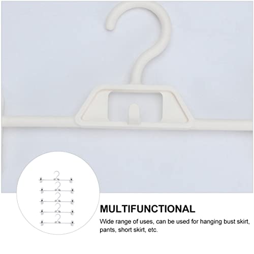 OUNONA Multifunction Space- Clothes Drying Saving Plastic White Space Hook Clip Adjustable Creative Rack Swivel Slip Pant Durable Clothing Stackable Slacks Hangers with Beige Tier On