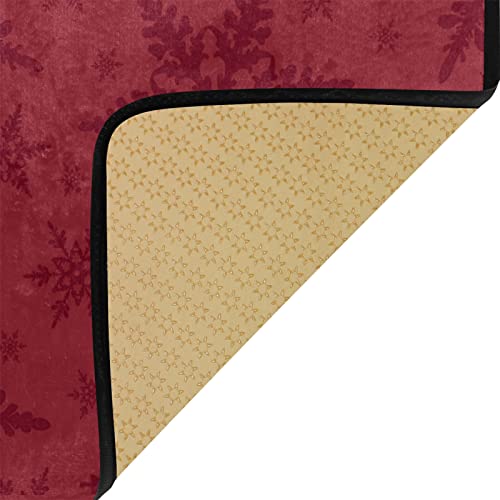ALAZA Kitchen Mat Red Snowflake Anti Fatigue Standing Mat for Office, Laundry Room and Stand-up Desks