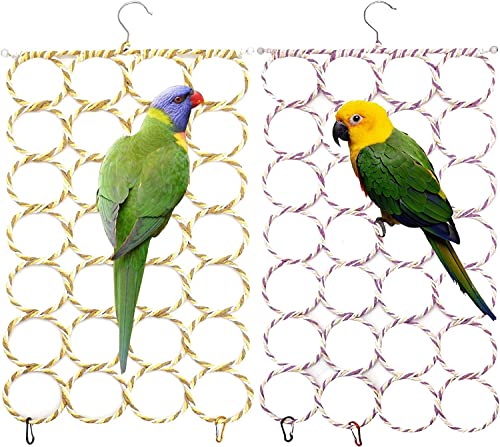 2Pcs 28 Rings Scarf Hanger Birds Pets Swings Multiple Purpose Holder for Closet ~ Clutter Removing and Space-Saving Hanger for Scarves, Shawl, Belts & Accessories