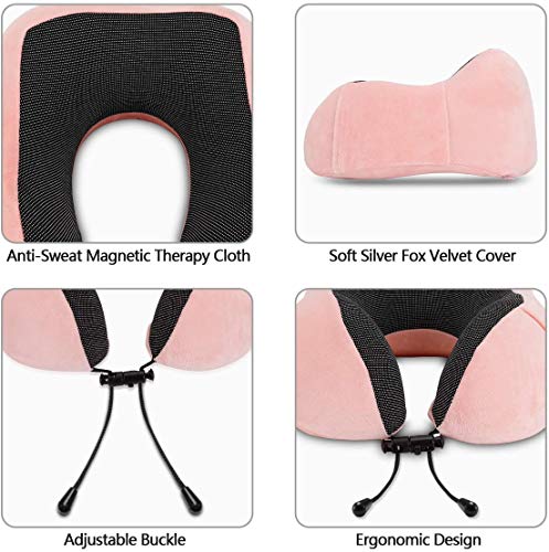 DYD Travel Pillow Memory Foam Neck Pillow for Airplane Washable Velour Cover Ergonomic Neck Support Pillow with Sleep Mask & Earplugs