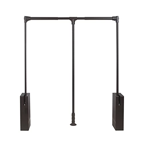 Brown Drop-Down Wardrobe Hanging Rail, Aluminum Alloy Closet Storage Rack, Adjustable Closet Rod Wardrobe Lifter Storage Rack, Adjustable 450-1150mm, Load 30KG (Size : 830-1150mm)