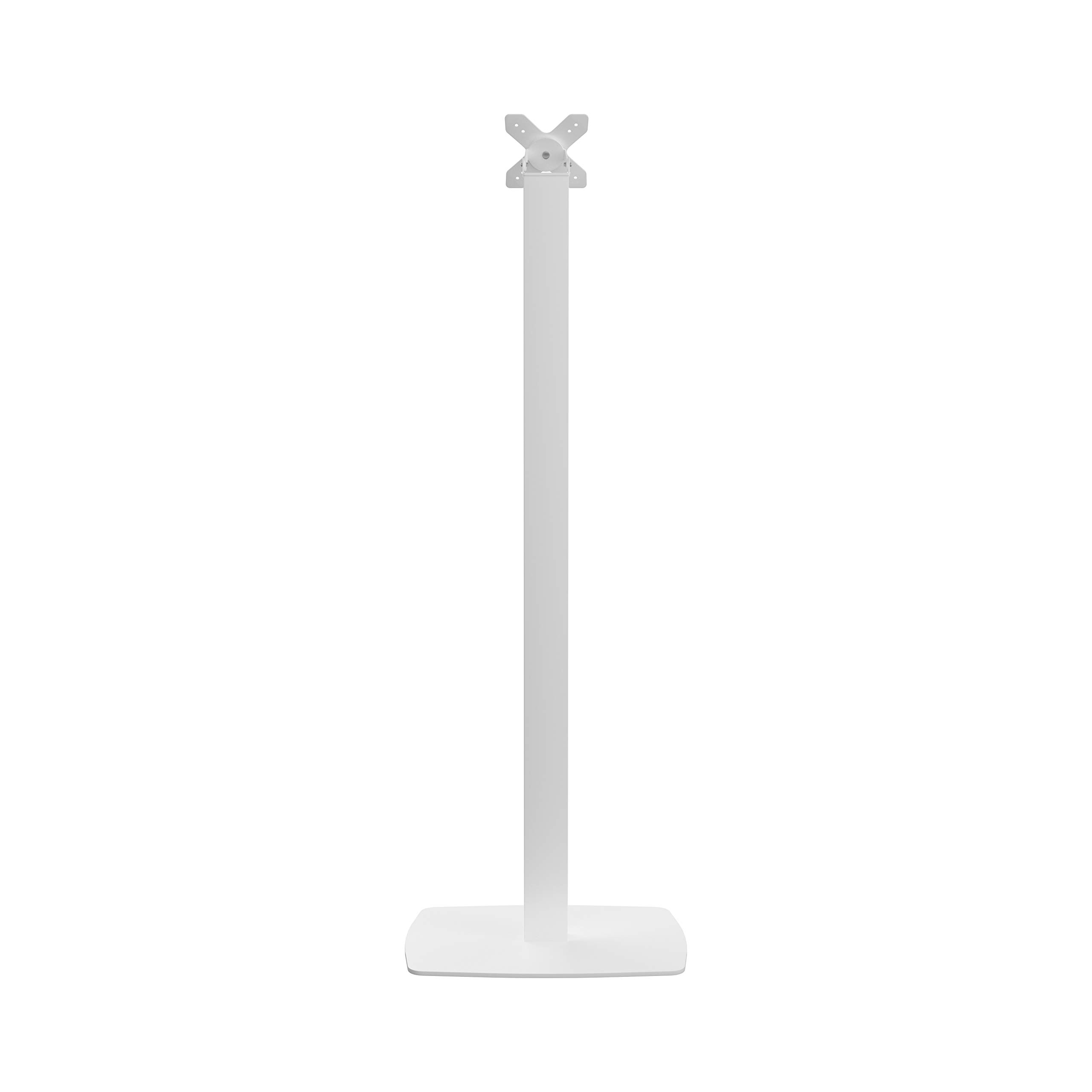 Metal Pole Floor Stand- CTA Premium Thin Profile Retail & Tradeshow Stand with VESA Plate and Base – Compatible with CTA’s Locking Mount (PAD-PARAW) or Any VESA Compatible Mount (ADD-CHKW) - White