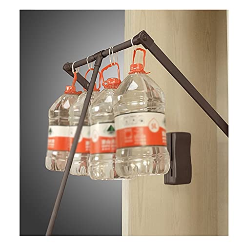 Brown Drop-Down Wardrobe Hanging Rail, Aluminum Alloy Closet Storage Rack, Adjustable Closet Rod Wardrobe Lifter Storage Rack, Adjustable 450-1150mm, Load 30KG (Size : 830-1150mm)