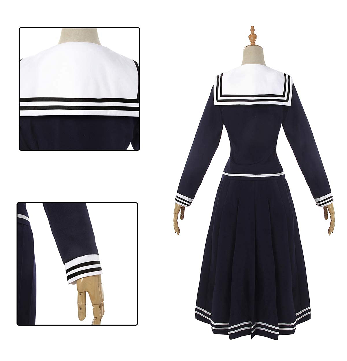 CR ROLECOS Toko Fukawa Cosplay Outfit Japanese Sailor School Uniform Cosplay Costume S
