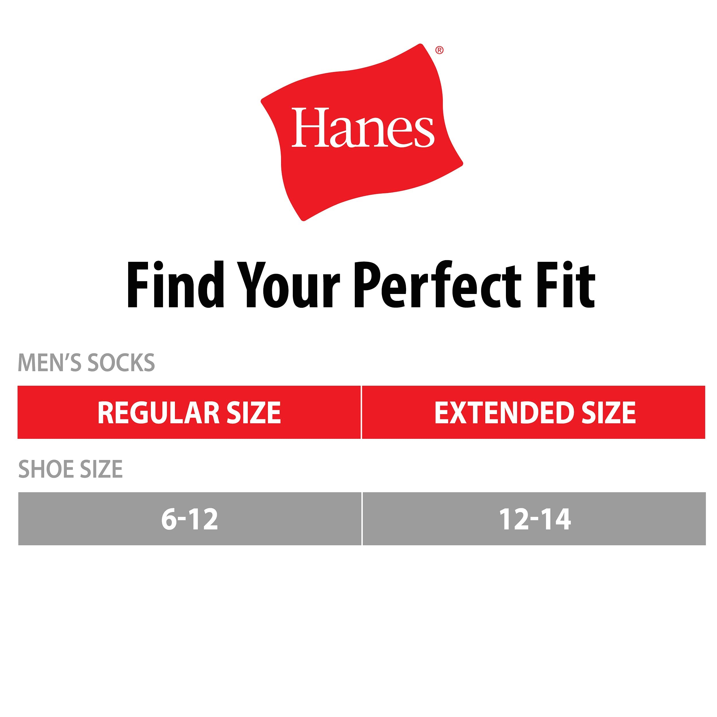 Hanes mens Max Cushion Socks, Available in 6 and 12-pair Pack B T ComfortTop White Crew, White/Grey Foot Bottom, 12 14 US