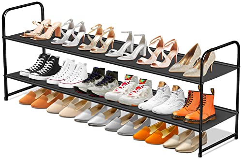 SLEEPING LAMB Long 2-Tier Shoe organizer for Closet and 6 Shelves Jumbo Hanging Closet Organizer and Storage