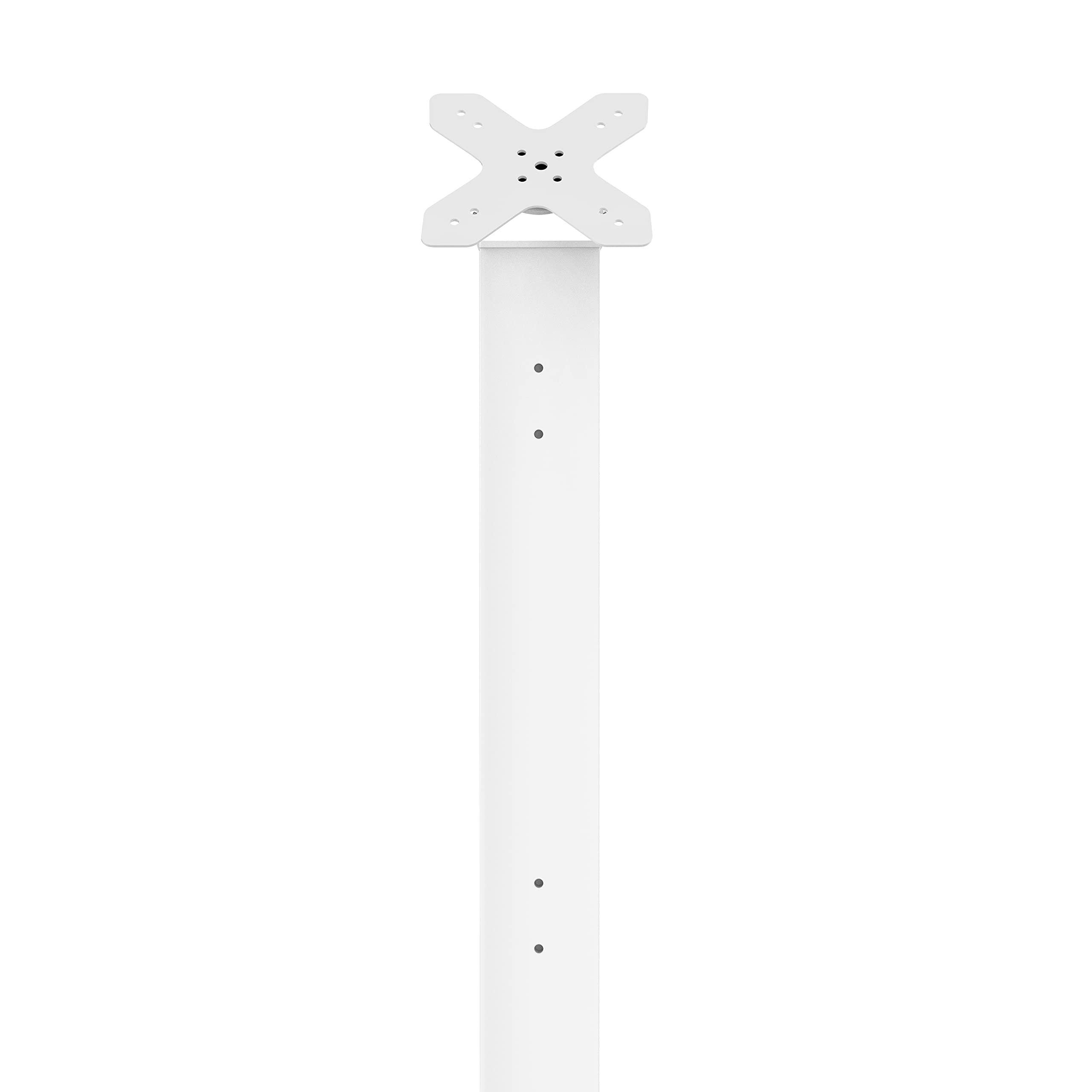 Metal Pole Floor Stand- CTA Premium Thin Profile Retail & Tradeshow Stand with VESA Plate and Base – Compatible with CTA’s Locking Mount (PAD-PARAW) or Any VESA Compatible Mount (ADD-CHKW) - White