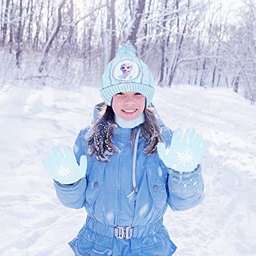 Disney Frozen Kid’s Winter Hat, Snow Gloves, and Scarf for Girls, 3 Pc. Set, Plush Warm Outdoor Comfort Includes Gift Box