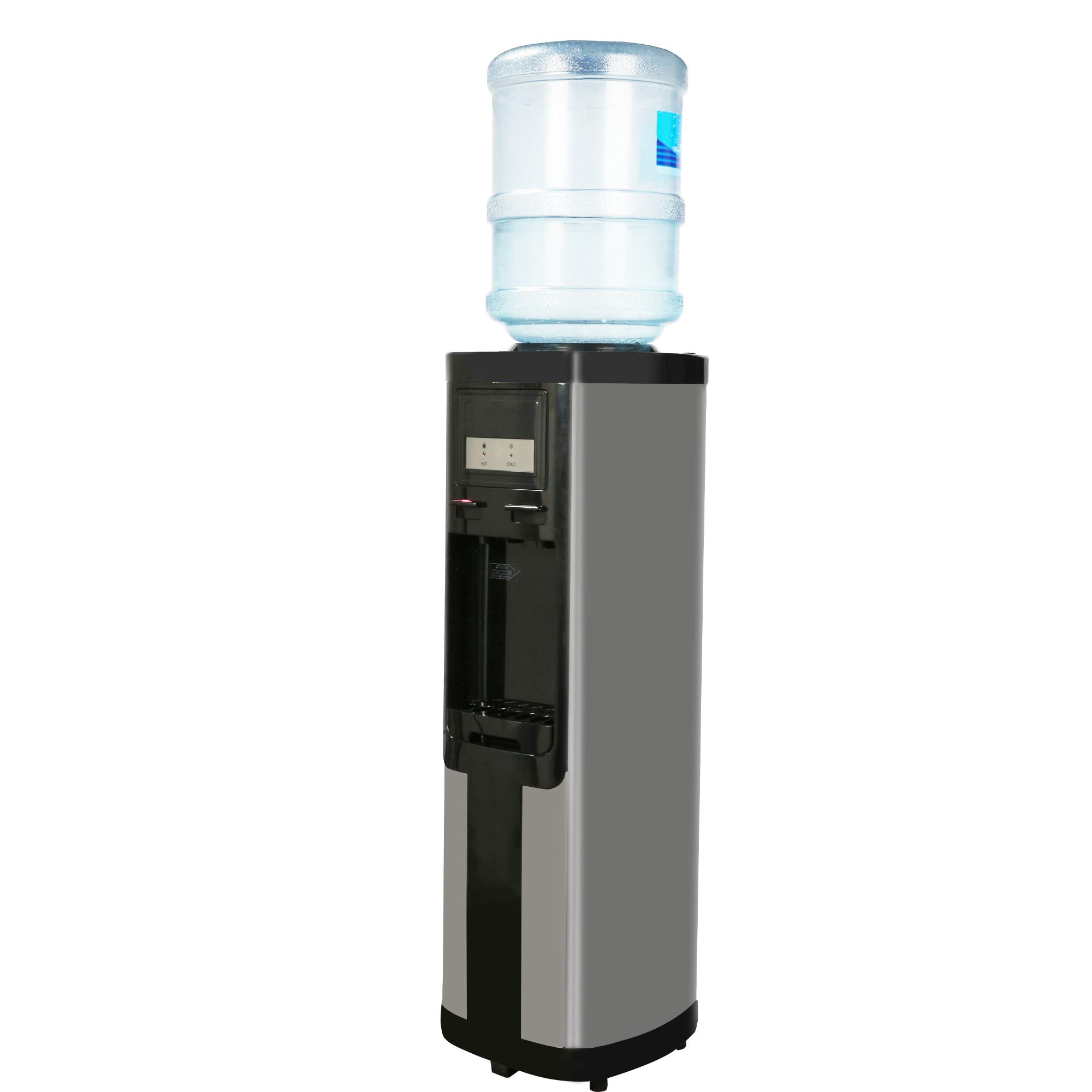 Vilobos Top Loading Water Dispenser Hot/Cold Water Cooler Dispenser-Holds 3 or 5 Gallon Bottles, Child Safety Lock,Removable Drip Tray for Home Office,Black
