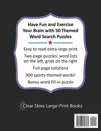 Wild About Sports Word Search Book: Jumbo-Print Edition: 50 Extra-Large Print Puzzles for Adults and Seniors with Low Vision