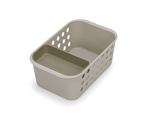 Joseph Joseph EasyStore - Bathroom essentials Storage Basket Organiser with Moveable tray, Ecru, Small