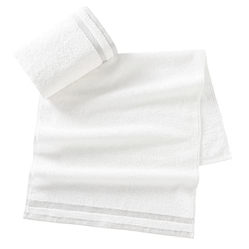 YiLUOMO Beige Hand Towel Set of 2 Cotton & Bamboo Terry Highly Absorbent Soft Hand Towel for Bathroom Home 13 x 29 Inch