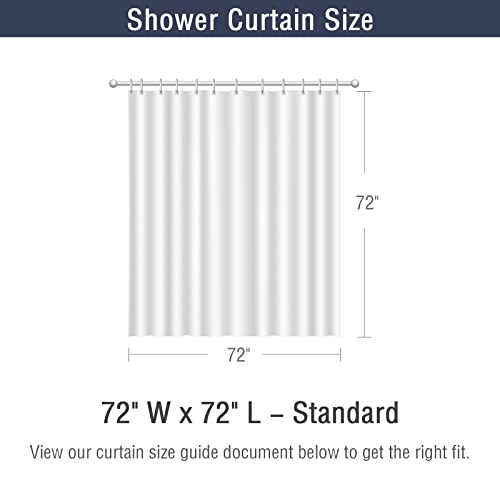 Gibelle White Shower Curtain for Bathroom, 3D Embossed Textured Fabric Shower Curtain, Modern Farmhouse Chic Soft Cloth Shower Curtain Set with Hooks, 72x72