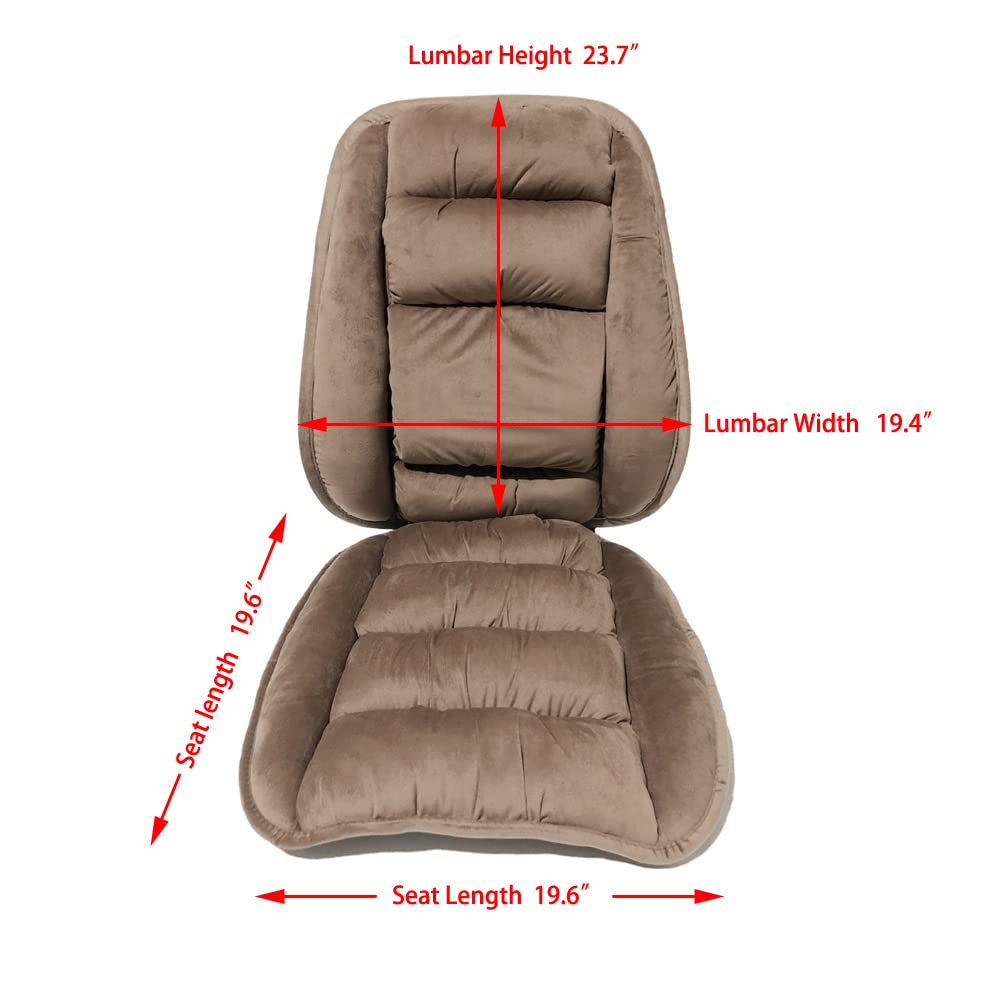ALIBO Orthopedic Firm Chair Lumbar Support Cushion Set Non-Slip Bottom Coccyx Pads Warm Adjustable Curvature Low Back Pain Relief Relax Pillow for Office,Dinning Chair,Recliners,Sofa and Car Grey
