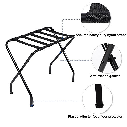 Ochine Luggage Rack, Folding Luggage Rack, Folding Suitcase Stand Foldable Suitcase Racks Portable Luggage Rack Suitcase Luggage Rack Single Tier Luggage Holder for Guest Room Bedroom Hotel