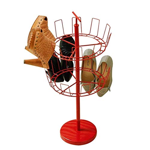 DINGZZ 2-Tier Adjustable Revolving Shoe Rack, Revolving Hanging Shoe Storage Rack