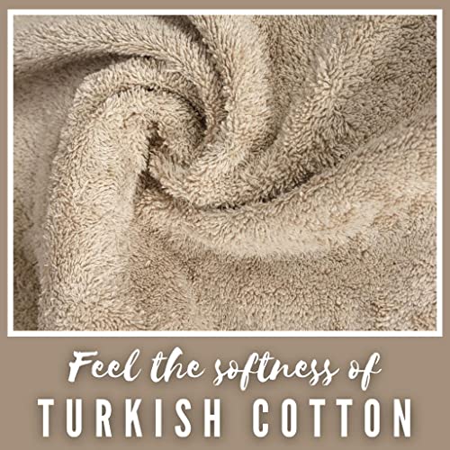 La Hammam 4 Pack 16β Γ 28β Turkish Cotton Hand Towels for Bathroom, Face, Hotel, Gym, & Spa | Extra Soft Feel Fingertip, Quick Dry and Highly Absorbent Luxury Premium Quality Towel Set - Beige