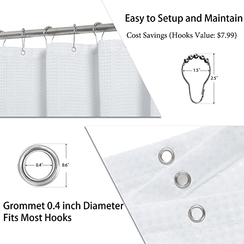Black Shower Curtain, Polyester Ombre Bath Shower Curtains for Bathroom, Textured Fabric Waterproof Shower Curtain Liner with 12 Hooks,Machine Washable(72 x 72 inch,Black)