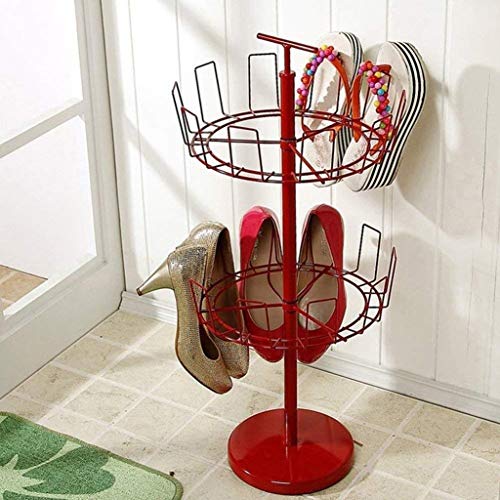 DINGZZ 2-Tier Adjustable Revolving Shoe Rack, Revolving Hanging Shoe Storage Rack
