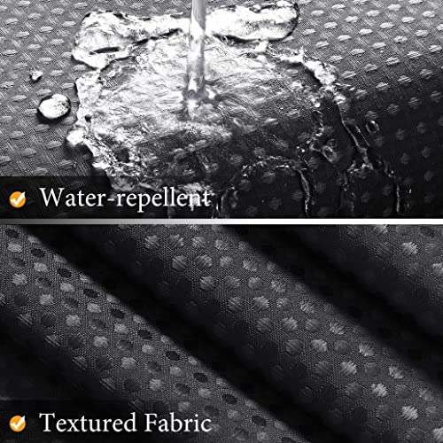 Black Shower Curtain, Polyester Ombre Bath Shower Curtains for Bathroom, Textured Fabric Waterproof Shower Curtain Liner with 12 Hooks,Machine Washable(72 x 72 inch,Black)