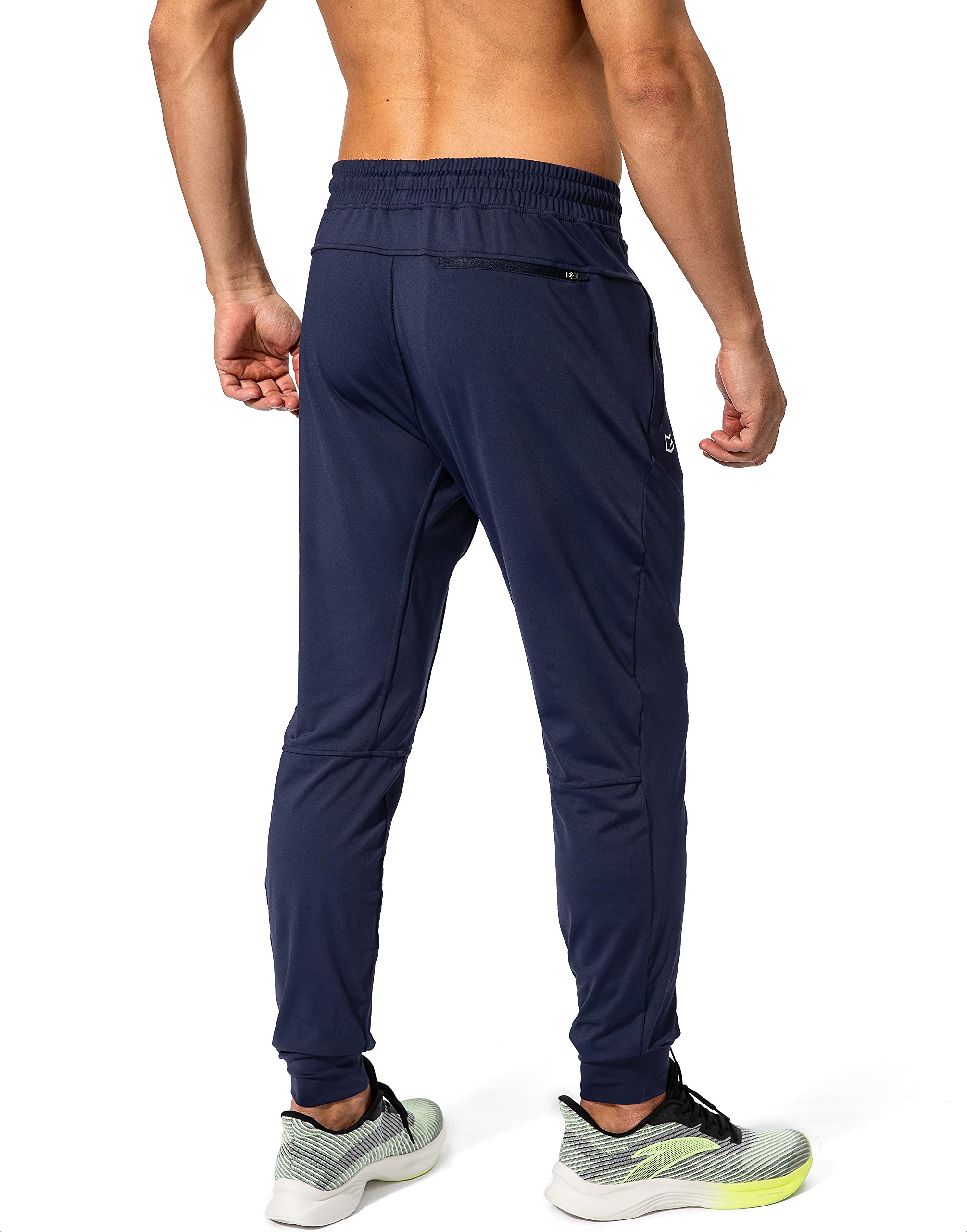 G Gradual Men's Sweatpants with Zipper Pockets Athletic Pants Traning Track Pants Joggers for Men Soccer, Running, Workout(Navy,L)