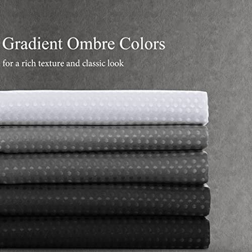 Black Shower Curtain, Polyester Ombre Bath Shower Curtains for Bathroom, Textured Fabric Waterproof Shower Curtain Liner with 12 Hooks,Machine Washable(72 x 72 inch,Black)