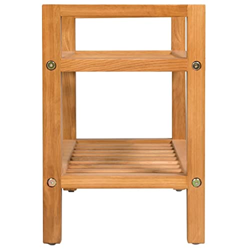 Youuihom Shoe Rack, Shoe Shelf Storage Organizer, for Entryway and Closet Hallway, Shoe Rack with 2 Shelves Solid Oak Wood 19.7"x10.6"x15.7"