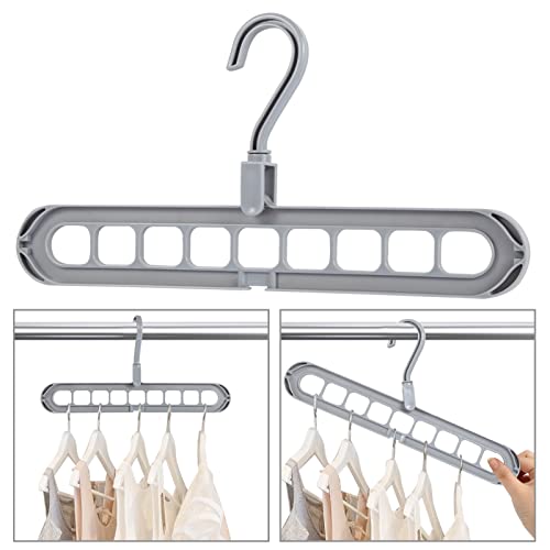 ZEDODIER Magic Hangers, Space Saving Hangers 5 Pack Sturdy Plastic 9-in-1 Hanger Closet Organizer(Grey)