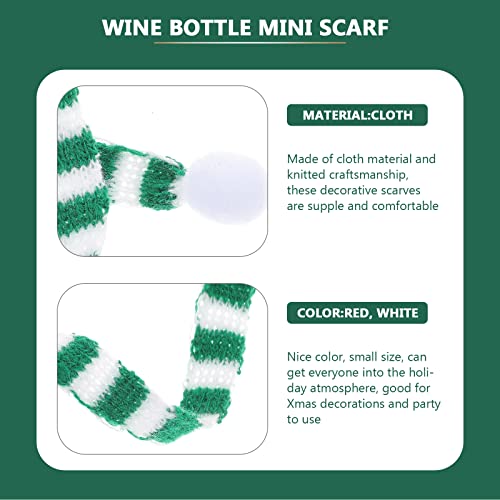 LUOZZY 18Pcs Mini Doll Scarf St. Patrick's Day Mini Scarf Knitted Santa Scarf for Wine Bottle St. Patrick's Day Party Supplies (Green White, 1 * 23cm)