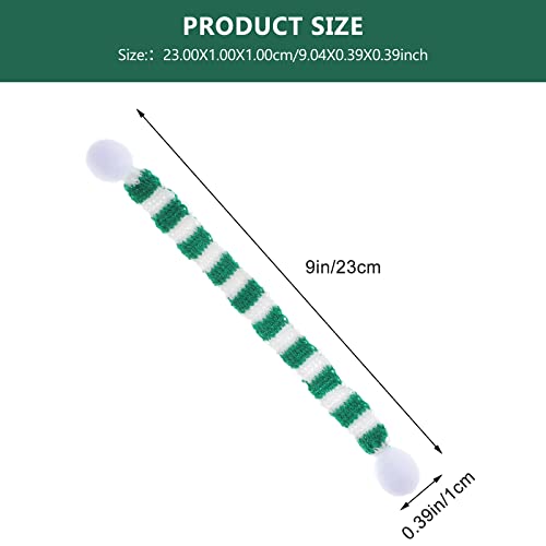 LUOZZY 18Pcs Mini Doll Scarf St. Patrick's Day Mini Scarf Knitted Santa Scarf for Wine Bottle St. Patrick's Day Party Supplies (Green White, 1 * 23cm)