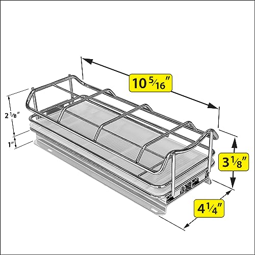 Lynk ProfessionalĀ® Slide Out Tea Bag Holder Organizer - Upper Kitchen Cabinet Pull Out Rack, Organize Up To 70 Tea Bags, Chrome