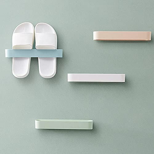 CARURLIFF Wall Mounted Shoe Rack, Hanging Shoe Rack for Door, Self Adhesive Wall Mounted Holders Shelf Hanging Bathroom Storage Box Slippers Hanger Shoe Rack Shoe Organizer (4 color)