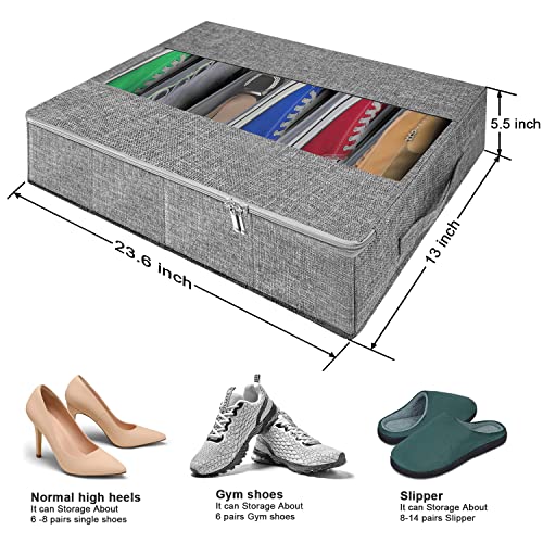 BOF Creations Under Bed Shoe Storage Organizers Pack of 2, Space Saving, Sturdy and Durable, Premium Material, Fit 10 Shoes for Students/Singles