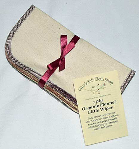 1 Ply Organic Flannel Washable Baby Wipes 8 x 8 Inches Organic Thread Earth’s Palette Set of 10