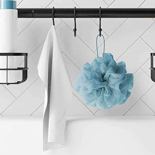Zenna Home Tension Rod Bath and Home Organizer with Storage Baskets and Hooks, Adjustable, 26" to 76”, Matte Black