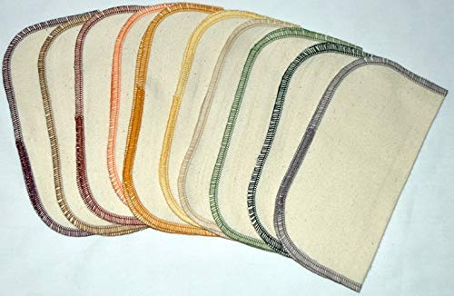 1 Ply Organic Flannel Washable Baby Wipes 8 x 8 Inches Organic Thread Earth’s Palette Set of 10