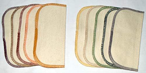 1 Ply Organic Flannel Washable Baby Wipes 8 x 8 Inches Organic Thread Earth’s Palette Set of 10