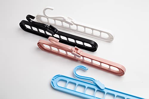 Space Saving Hangers Closet Organizers Pack of 6 Clothes Hanger, Closet Organizer and Storage for Wardrobe Organization - Sturdy and Durable Plastic - Lightweight Multi-Functional Space Saver