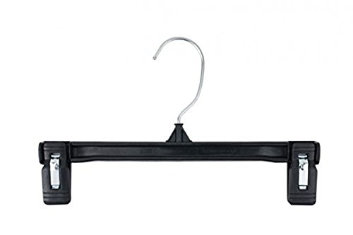 NAHANCO 6010B Pinch Grip Plastic Skirt/Slack Hanger, 10", Black (Pack of 200)